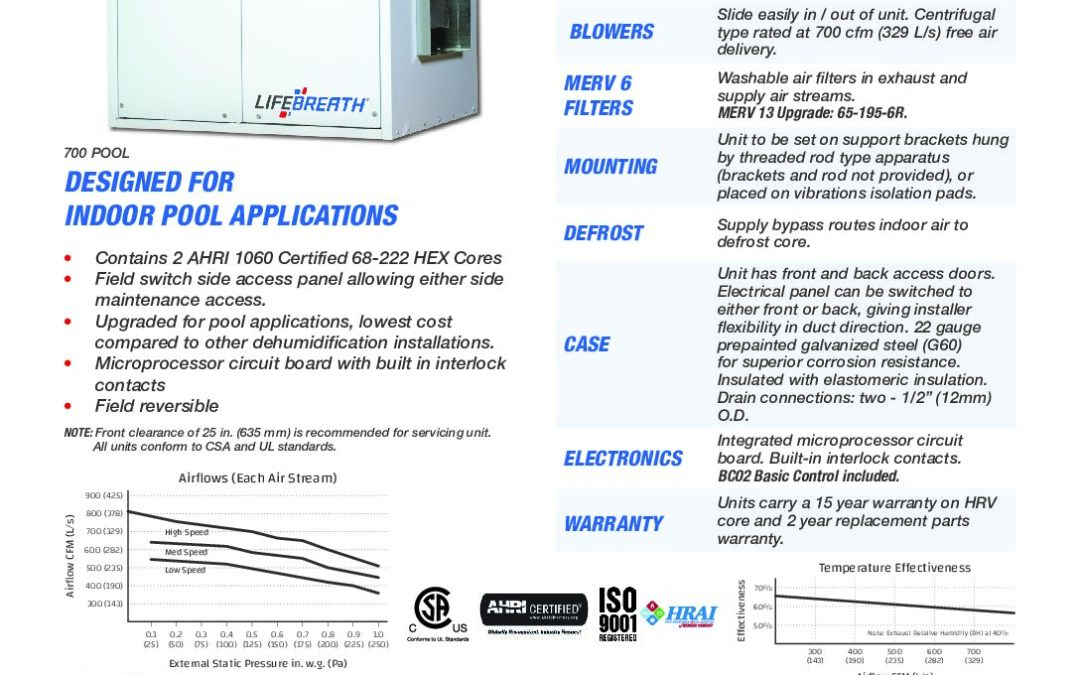 700 Pool Spec Sheet | Lifebreath